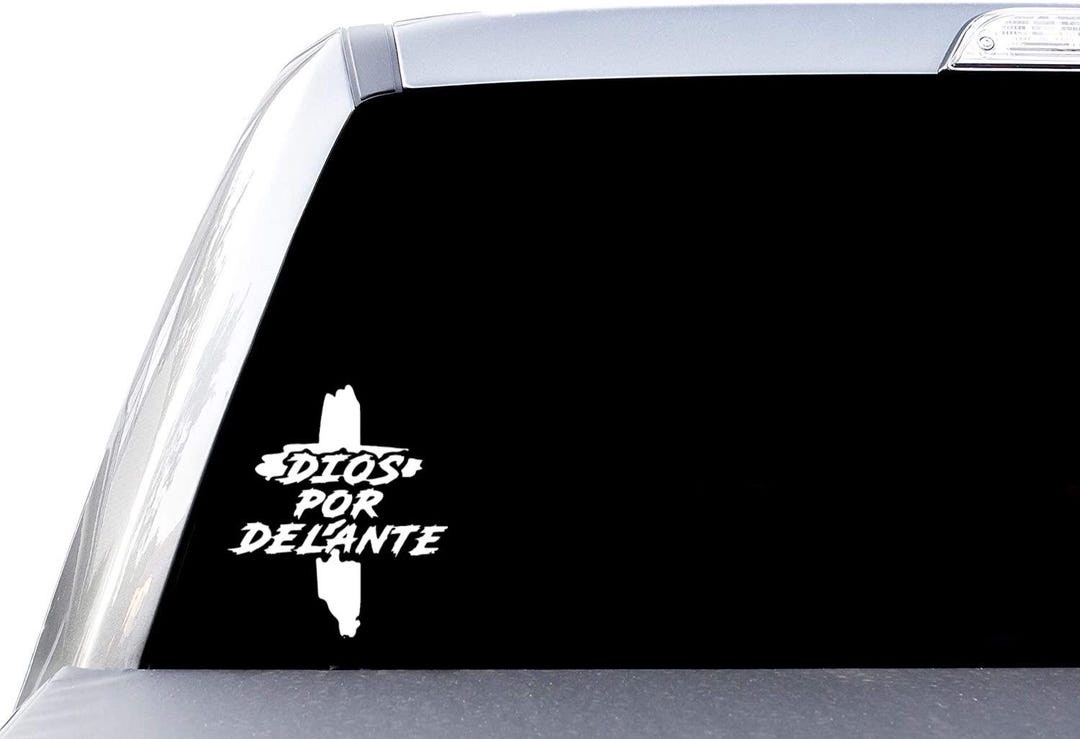 Dios Por Delante Window Vinyl Decal Outdoor Sticker, Laptop Sticker, Car Waterproof, Vinyl ...