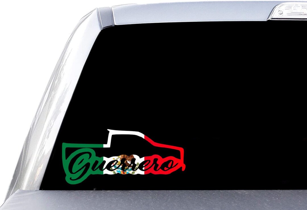 Guerrero Truck Outline Mexican Flag Colors Mexico State Outdoor Window ...