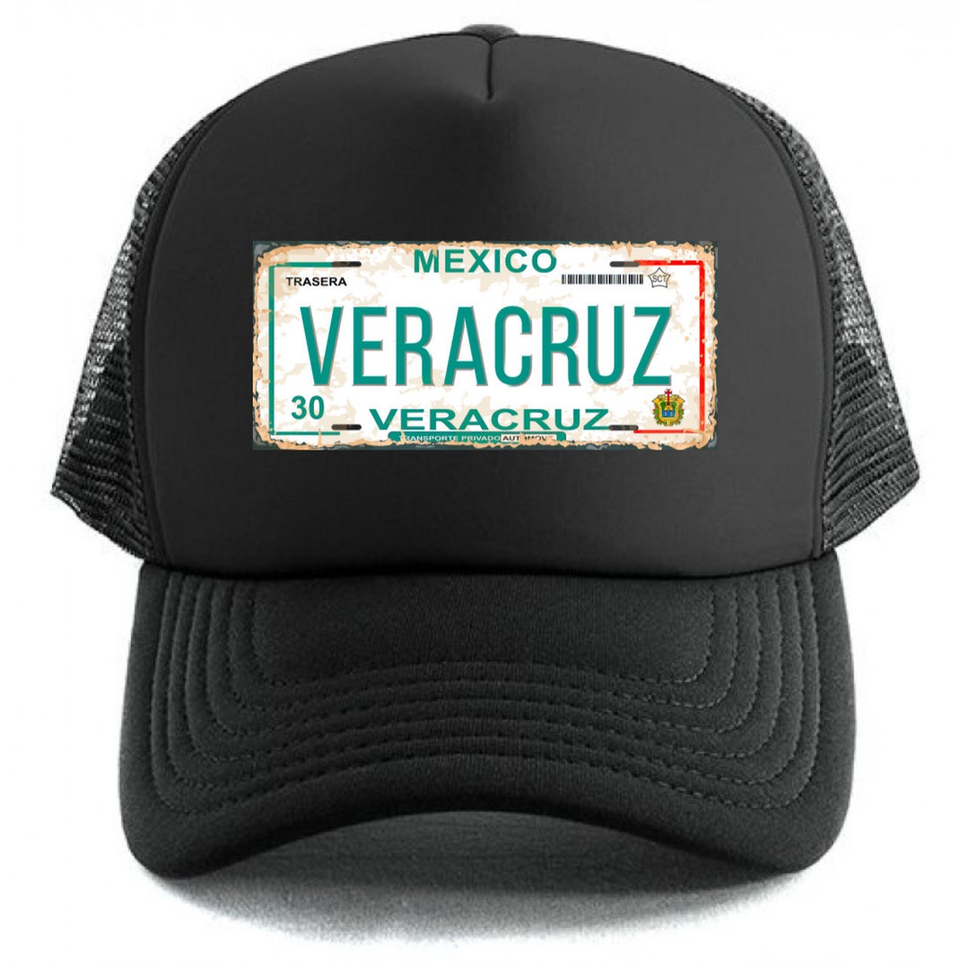 Veracruz State Mexico License Plate Custom Yupoong Snapback Trucker Hat ...