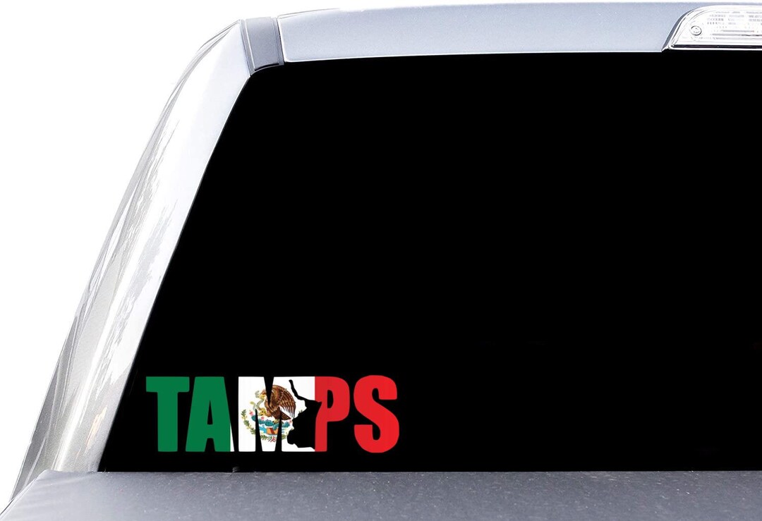 Tamaulipas ‘TAMPS’ Mexican Flag Colors Outdoor Window Decal Sticker ...