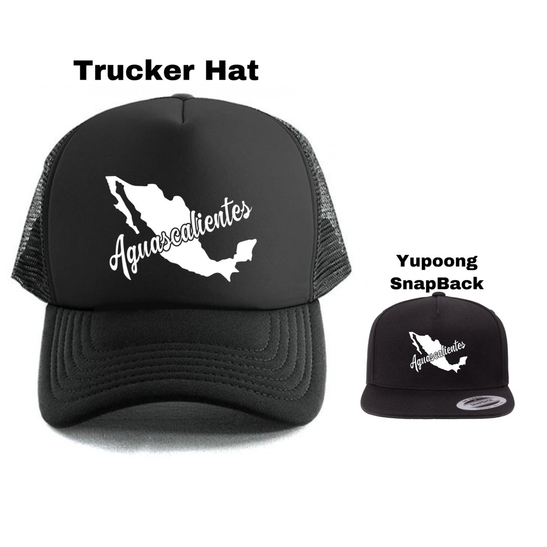 Aguascalientes Mexico State Outline Trucker Mesh Style Flatbill ...