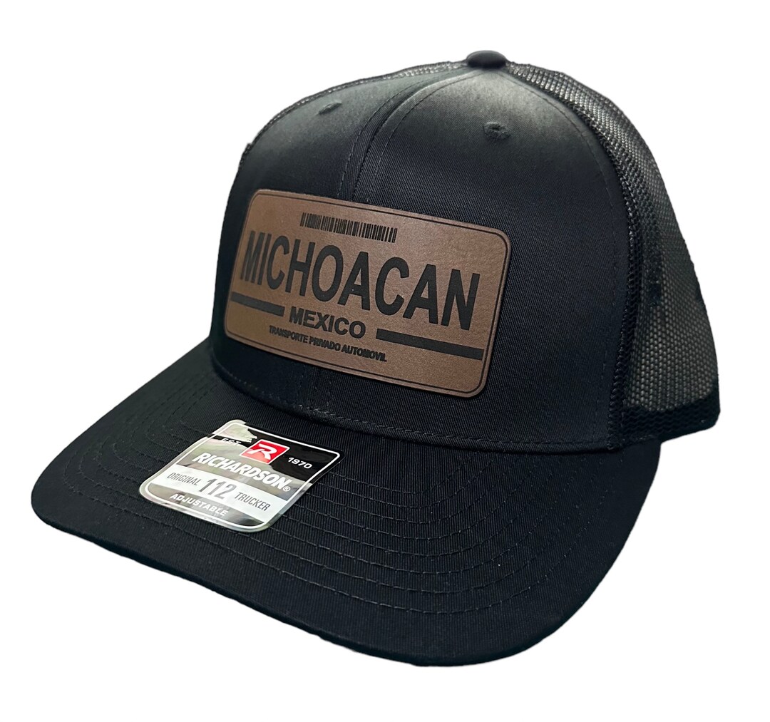 Michoacán Mexico License Plate Leather Patch Hat - Many Colors - Etsy
