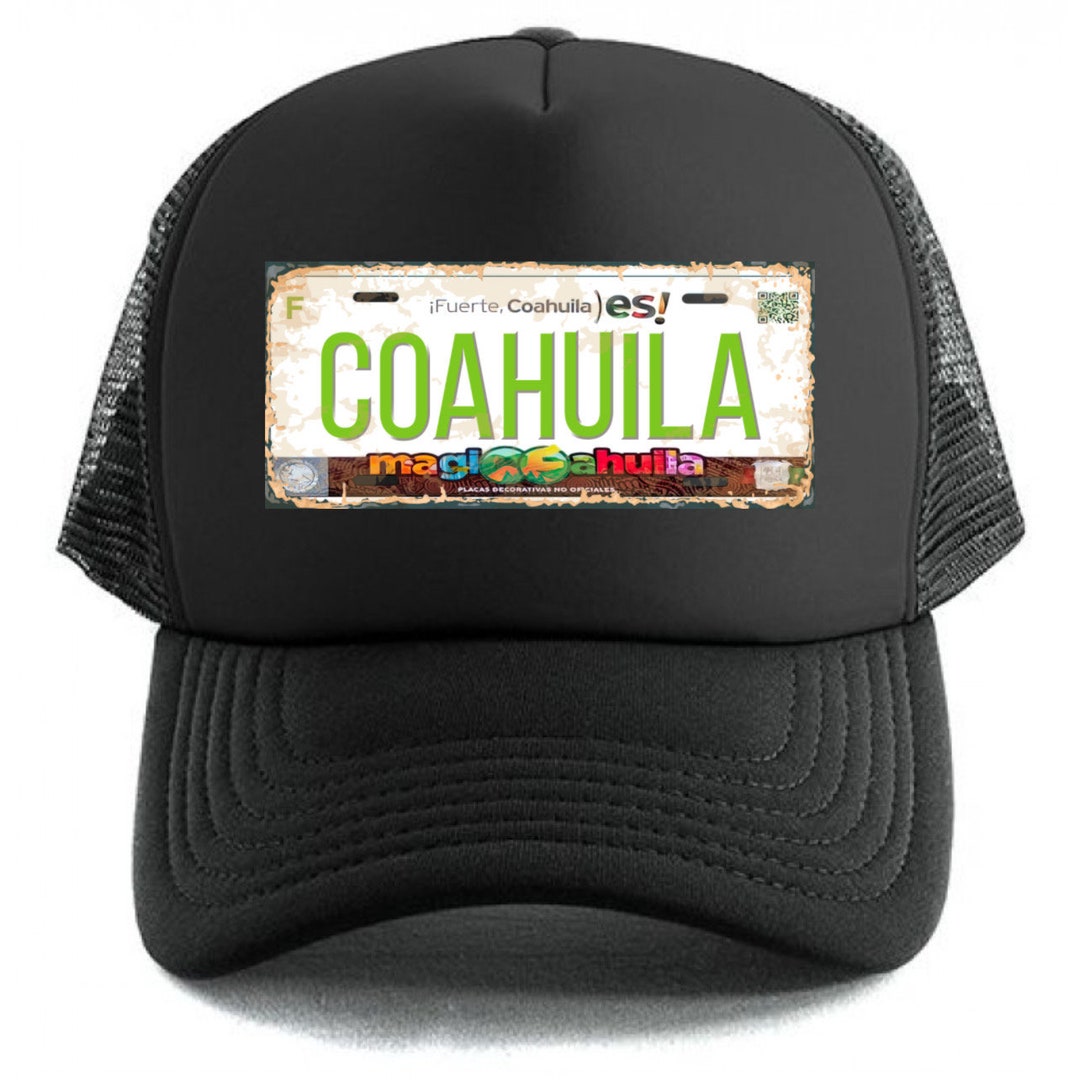 Coahuila State Mexico License Plate Custom Yupoong Snapback Trucker Hat ...