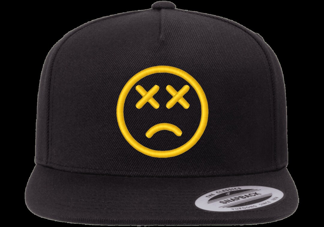 Sad Face Embroidered Snapback Hat Cap - Etsy