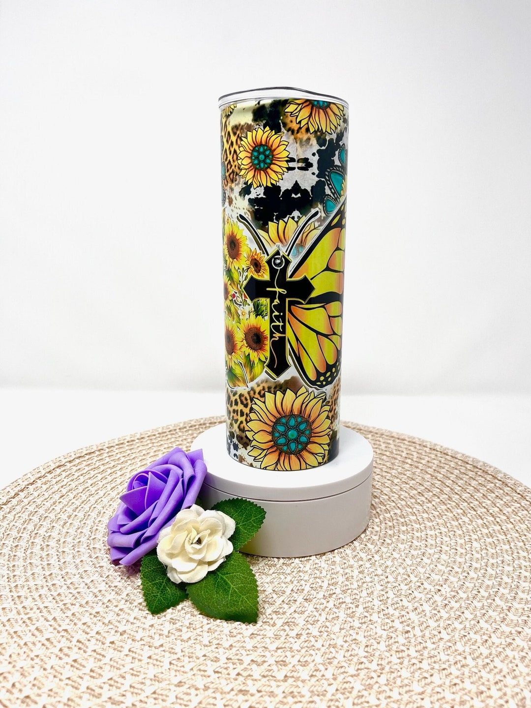 Faith Butterfly Tumbler, Sunflower Tumbler, Animal Print Tumbler ...