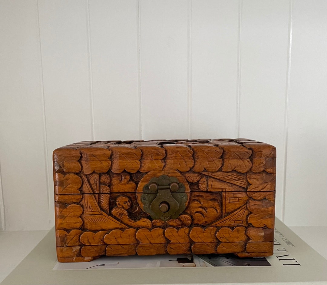 Vintage Camphor Chest / Wooden Box - Etsy