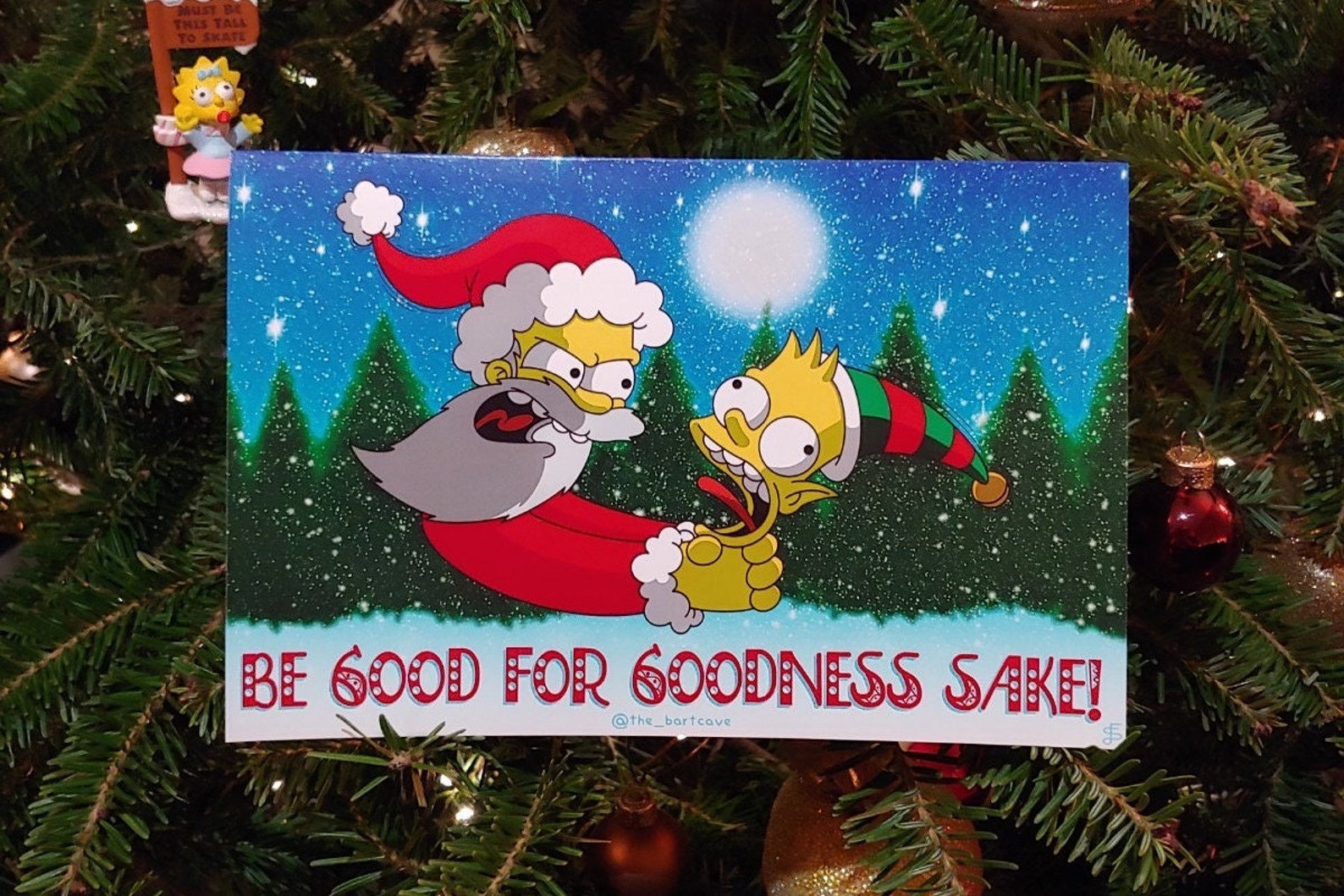 The Simpsons Homer Santa Choking Bart Elf Christmas Card Xmas Song ...