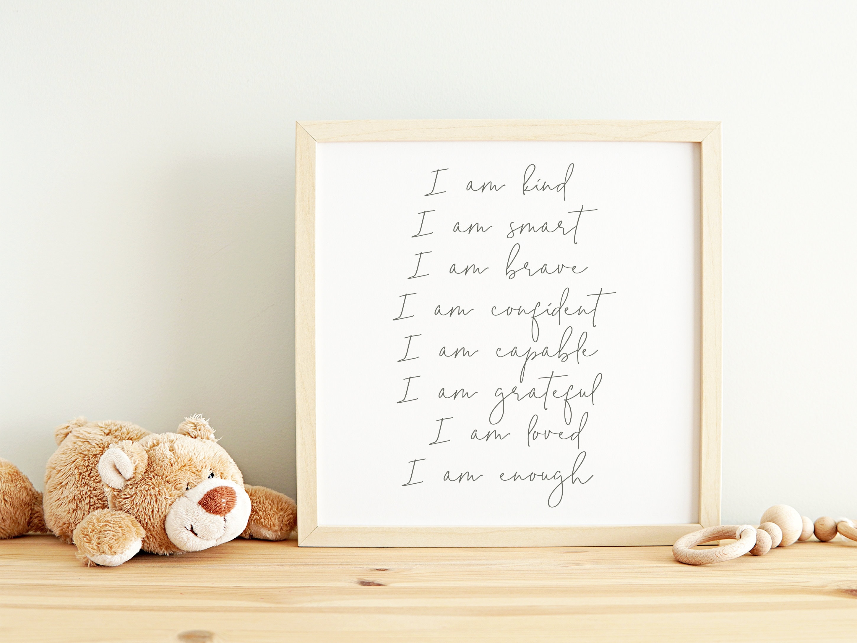 I Am Kind I Am Smart I Am Brave Printable Wall Art | Neutral Colors ...
