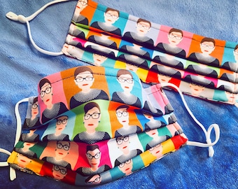 RBG Inspired Face Mask With Filter Pocket - Etsy