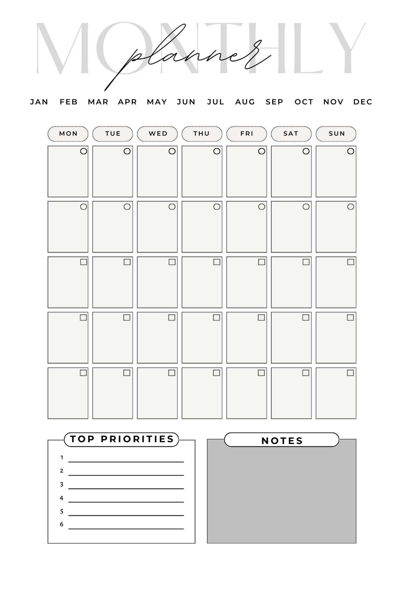 Printable Weekly and Monthly Planner Pages - Etsy