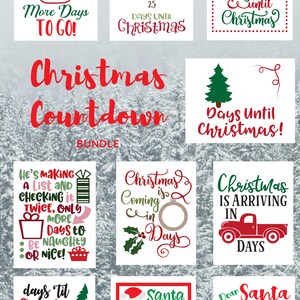 Christmas Countdown Bundle SVG, PNG, JPG Days Until Christmas Design ...