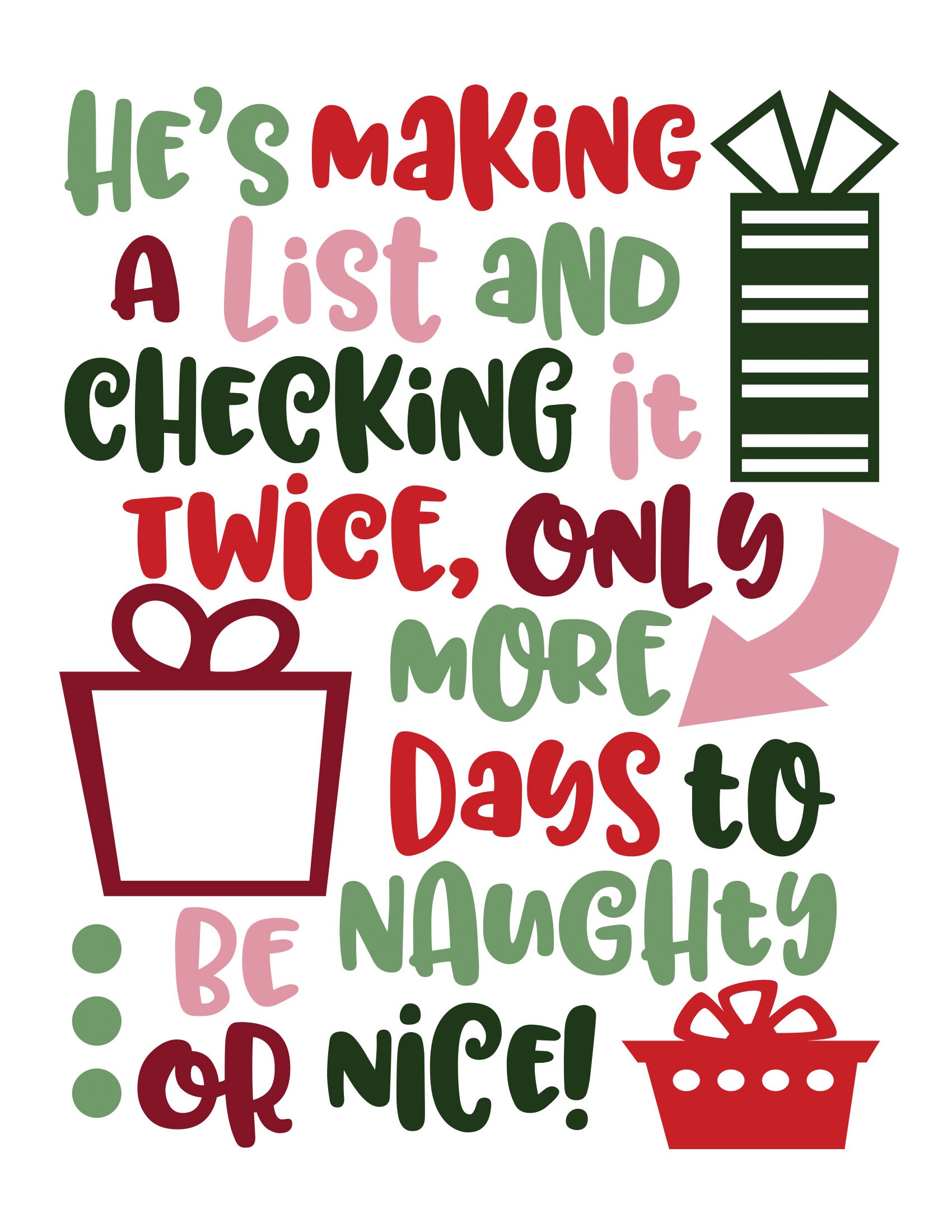 Christmas Countdown Bundle SVG, PNG, JPG Days Until Christmas Design ...