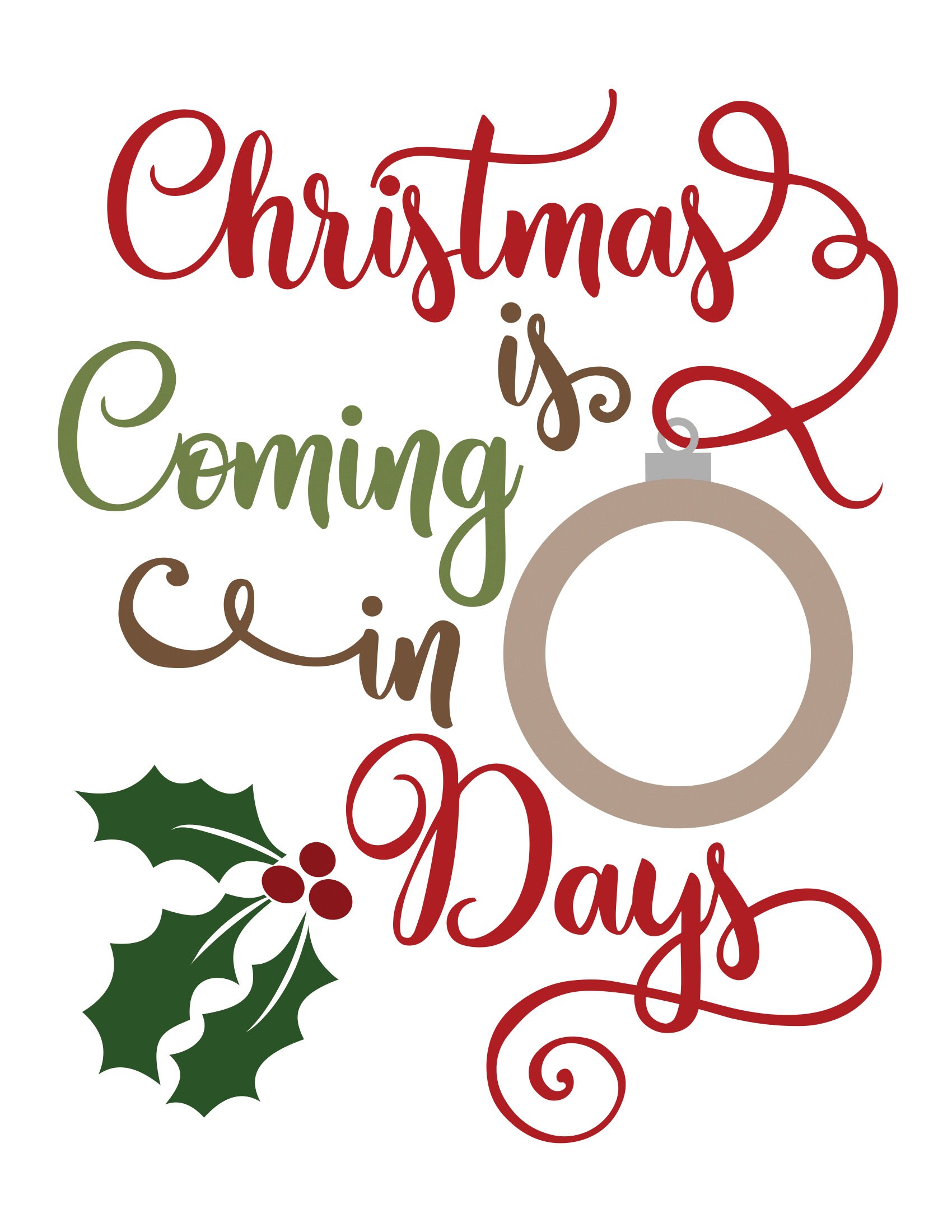Christmas Countdown Bundle SVG, PNG, JPG Days Until Christmas Design ...