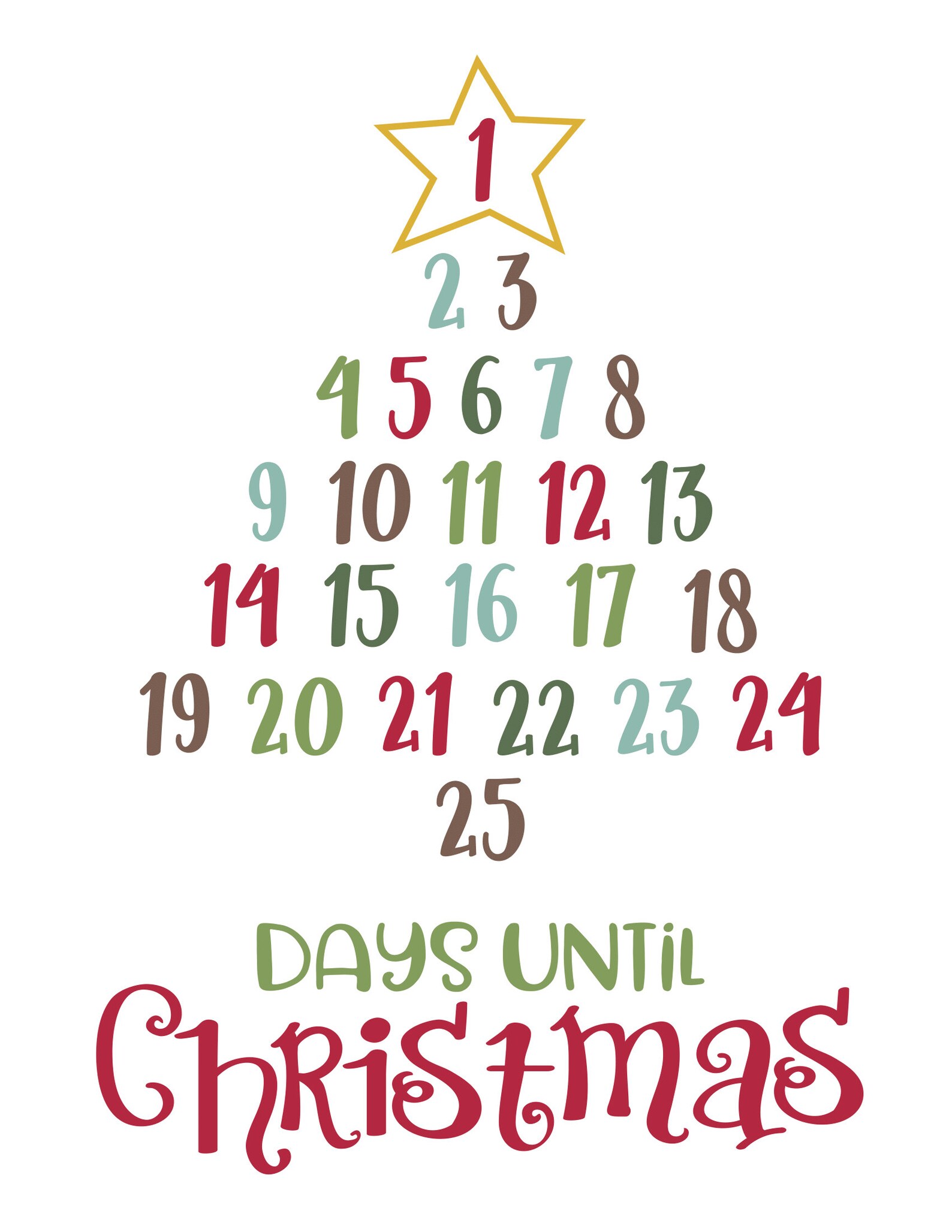 Christmas Countdown Bundle SVG, PNG, JPG Days Until Christmas Design ...