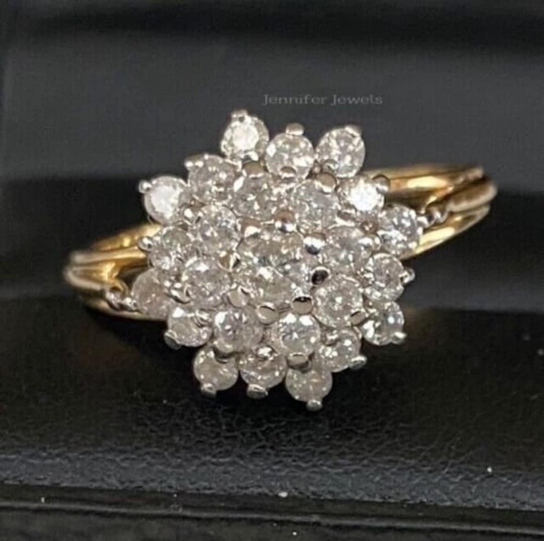 Christmas Day Gift for Her 14k Yellow Gold Over 1.5CT Round Cut Diamond ...