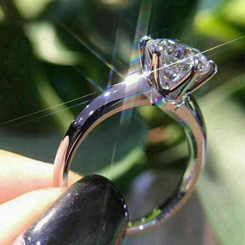 3CT Certified Moissanite Ring Solitaire Engagement Ring 14K - Etsy