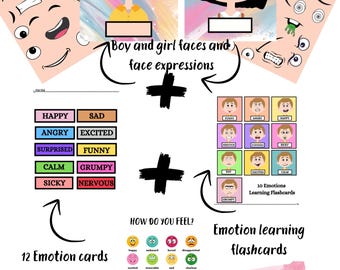 Emotions Printable Activity Boy Version, Feelings Chart Printable ...