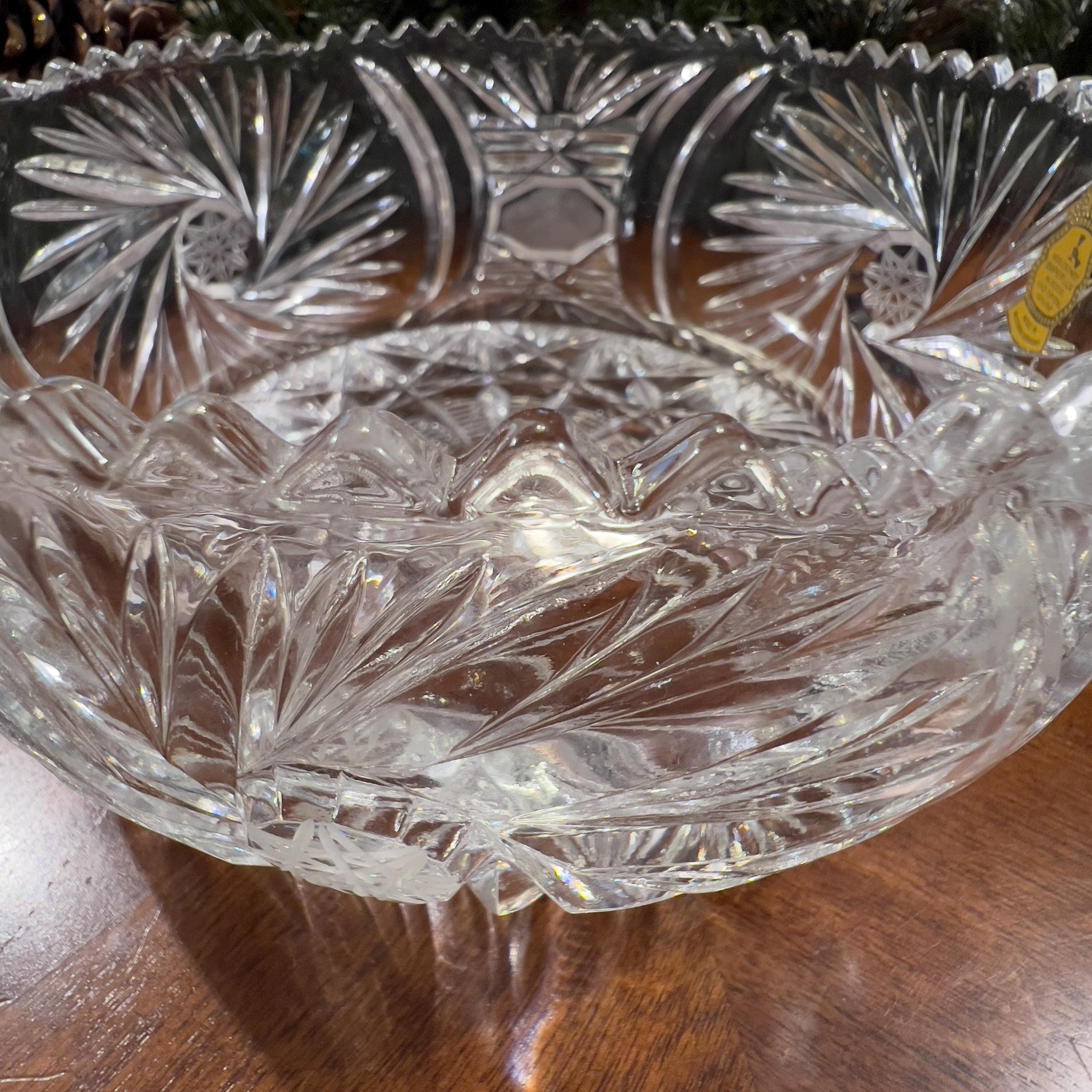 Imperlux Crystal Bowl Hobstar Pinwheel Star of David world's Finest ...