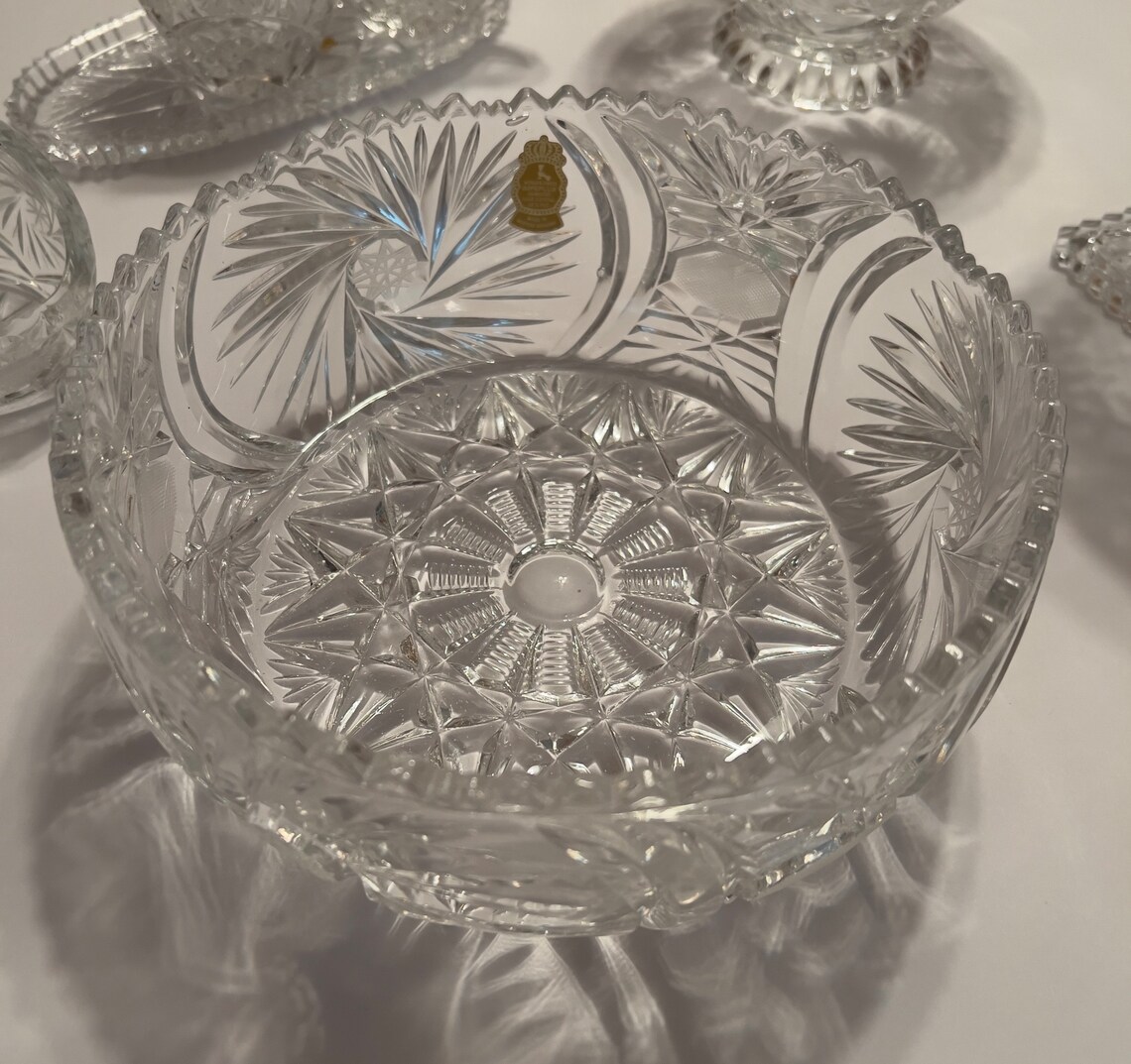 Imperlux Crystal Bowl Hobstar Pinwheel Star of David world's Finest ...