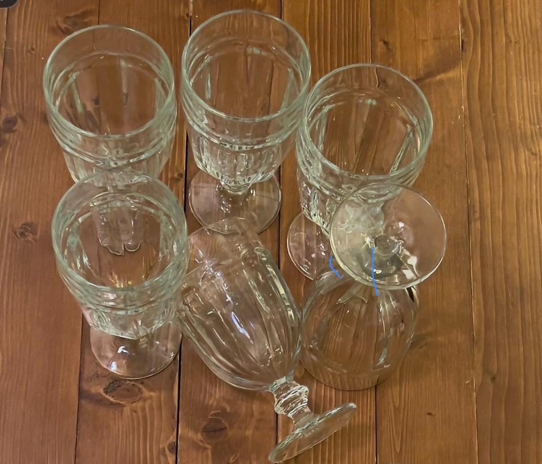 Set of 6 Large Iced Tea Goblets- Libbey Gibraltar Duratuff USA Clear 7 ...