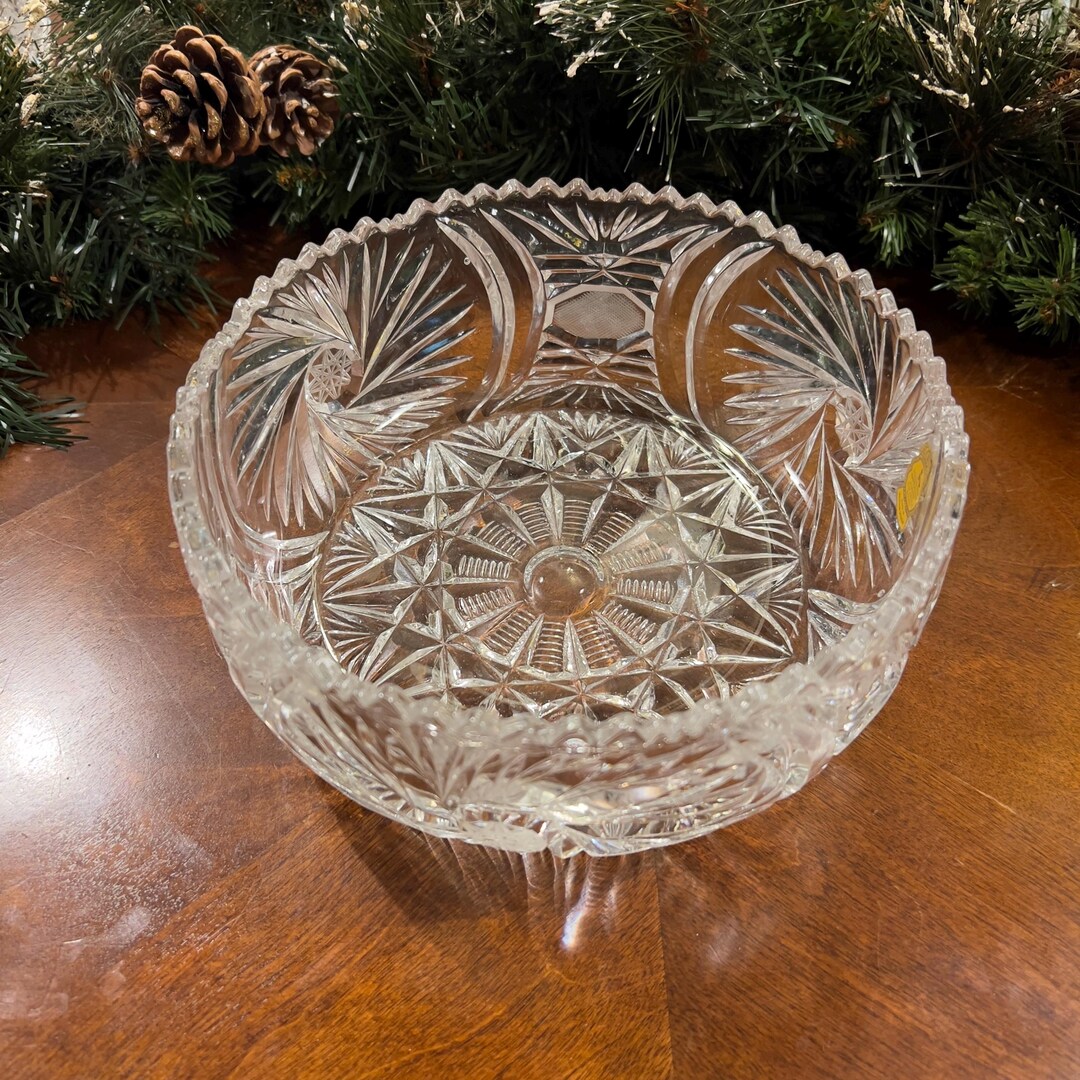 Imperlux Crystal Bowl Hobstar Pinwheel Star of David world's Finest ...