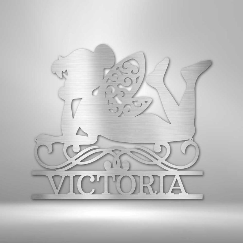 Custom Fairy Monogram Metal Sign for Girls, Personalized Fairy Monogram ...