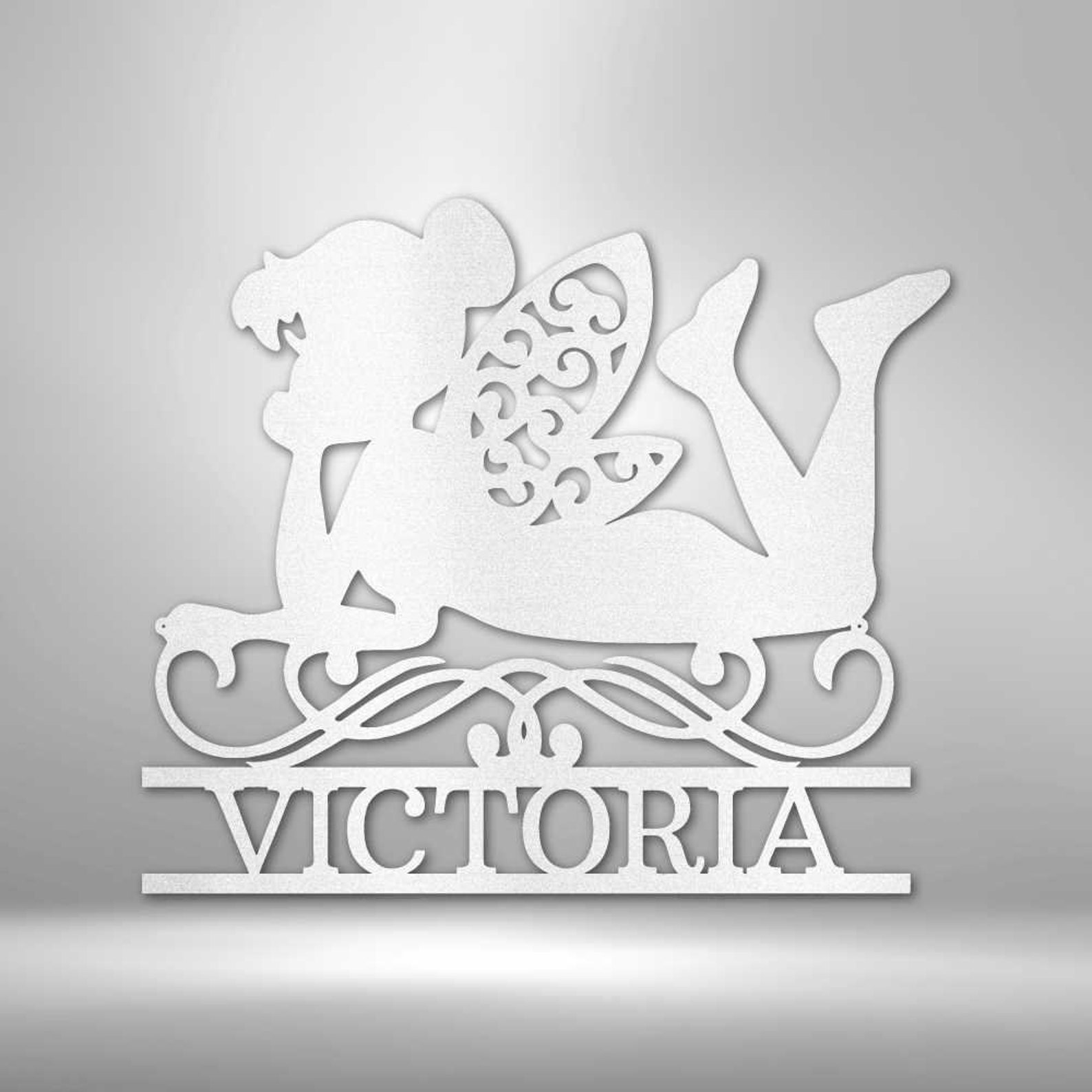 Custom Fairy Monogram Metal Sign for Girls, Personalized Fairy Monogram ...