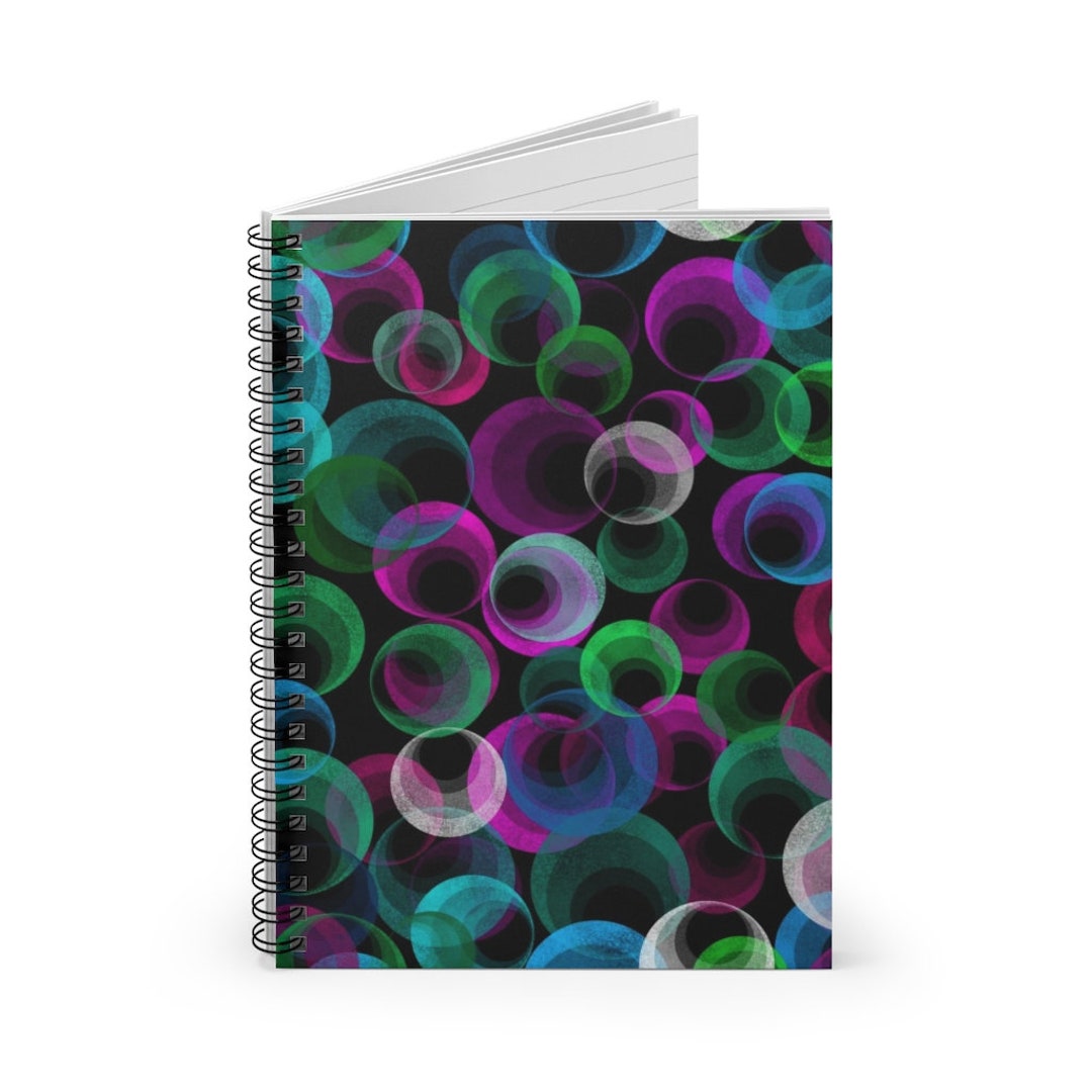 Spiral Notebook: Colorful Circles, Lined Paper, 120 Pages - Etsy