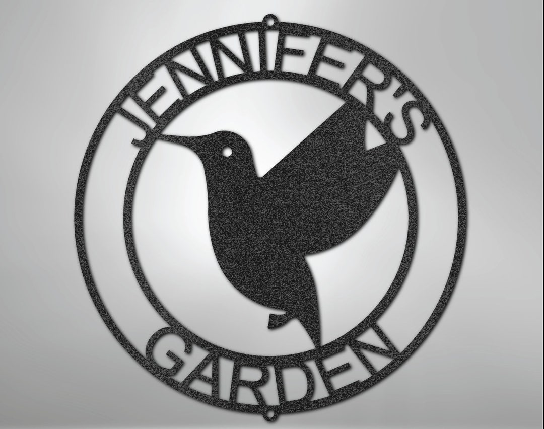 Personalized Hummingbird Monogram Metal Art Sign for Gardening or ...