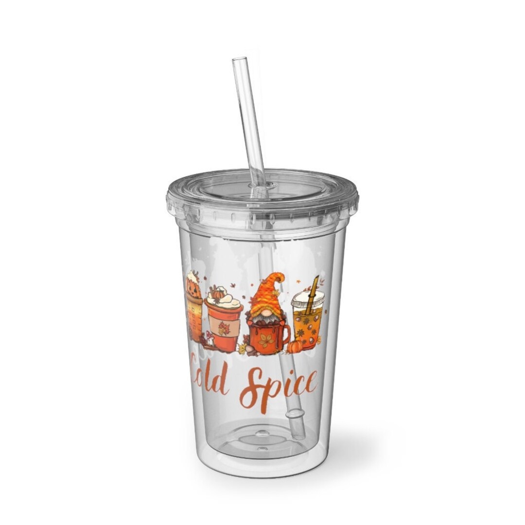Cold Spice 16 Oz Acrylic Beverage Tumbler With Straw, Cute Fall Cup for ...