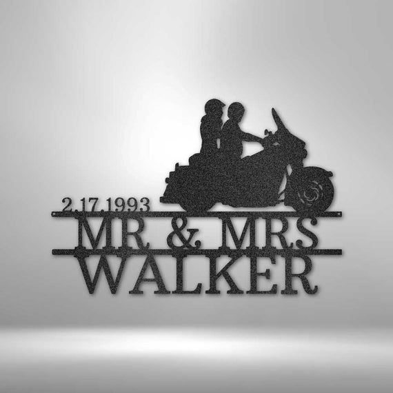 Customized Motorcycle Couple Metal Wall Art Sign Personalized - Etsy
