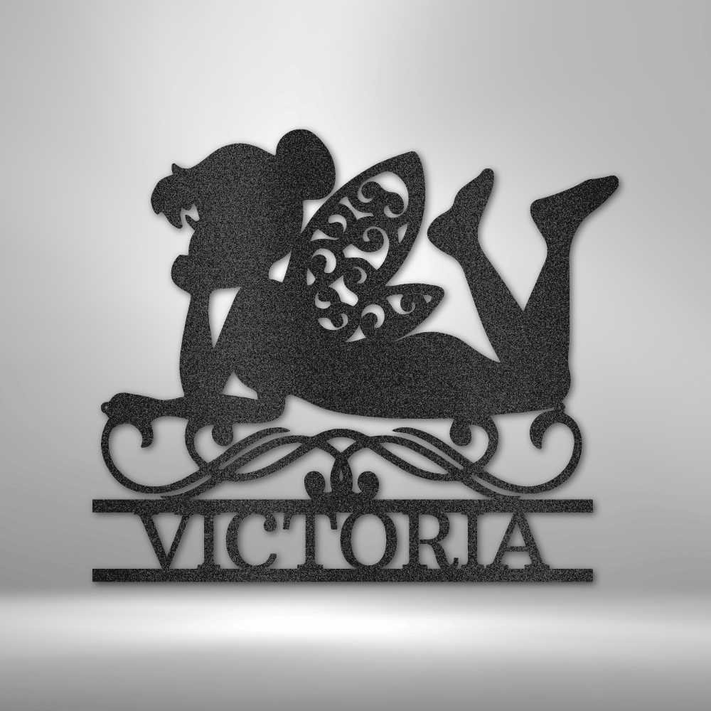 Custom Fairy Monogram Metal Sign for Girls, Personalized Fairy Monogram ...
