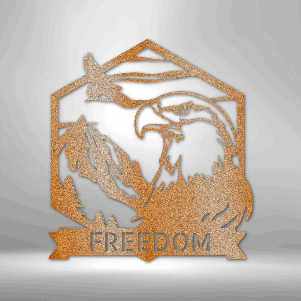 Bald Eagle Monogram Personalized Steel Sign, Powder Coated in Five ...
