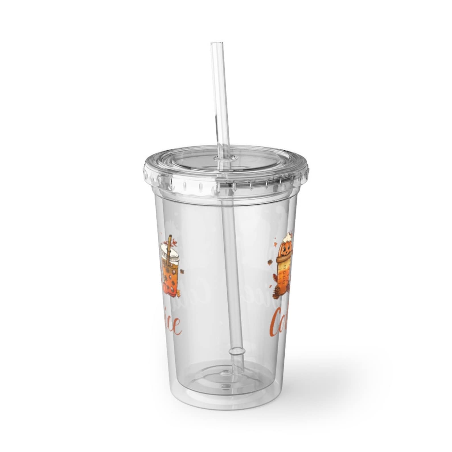 Cold Spice 16 Oz Acrylic Beverage Tumbler With Straw, Cute Fall Cup for ...