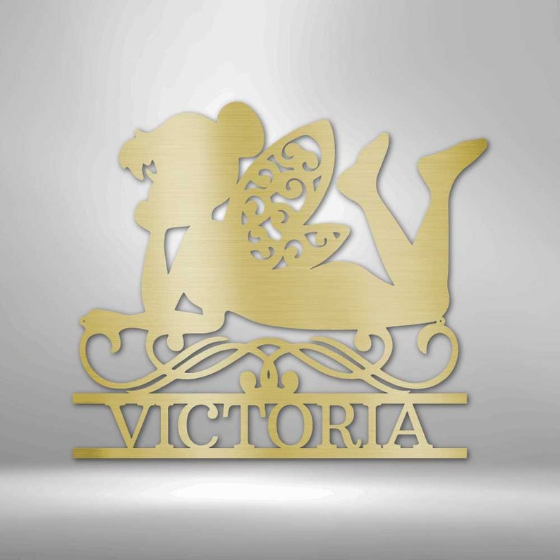 Custom Fairy Monogram Metal Sign for Girls, Personalized Fairy Monogram ...