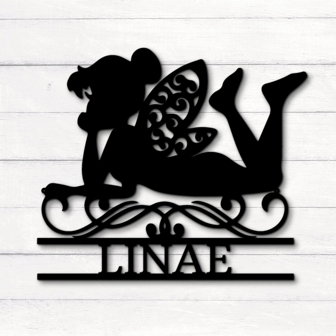 Custom Fairy Monogram Metal Sign for Girls, Personalized Fairy Monogram ...
