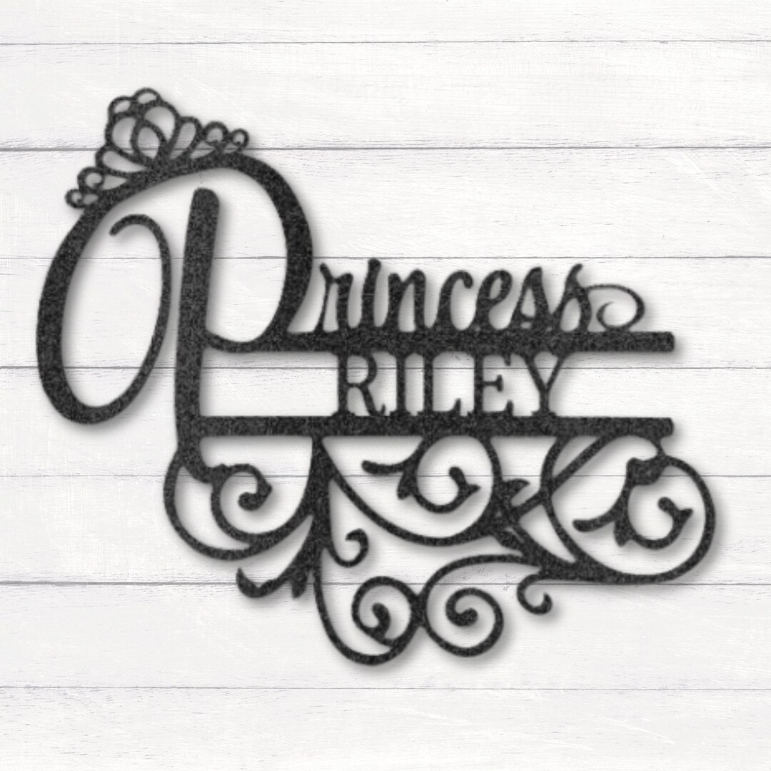 Princess Crown Fancy Custom Name Steel Sign for Bedroom or Nursery - Etsy
