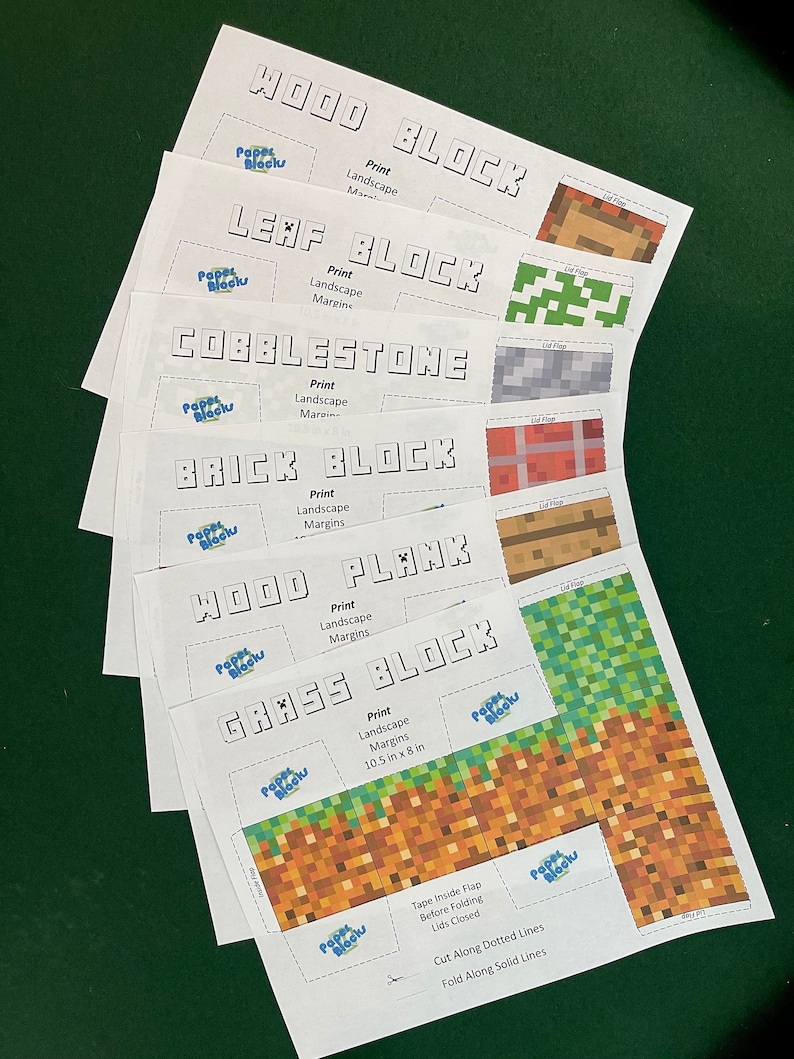 3D Minecraft Blocks - Instant Download - Full Set - Etsy