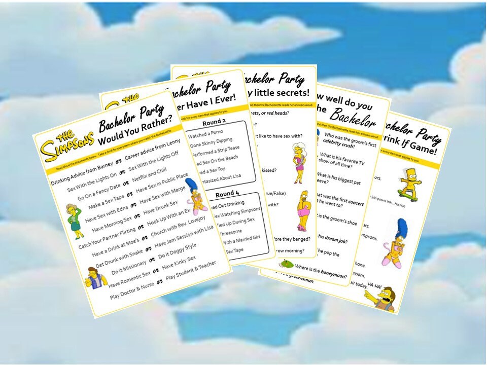 The Simpsons Bachelor Party Game Bundle - Etsy