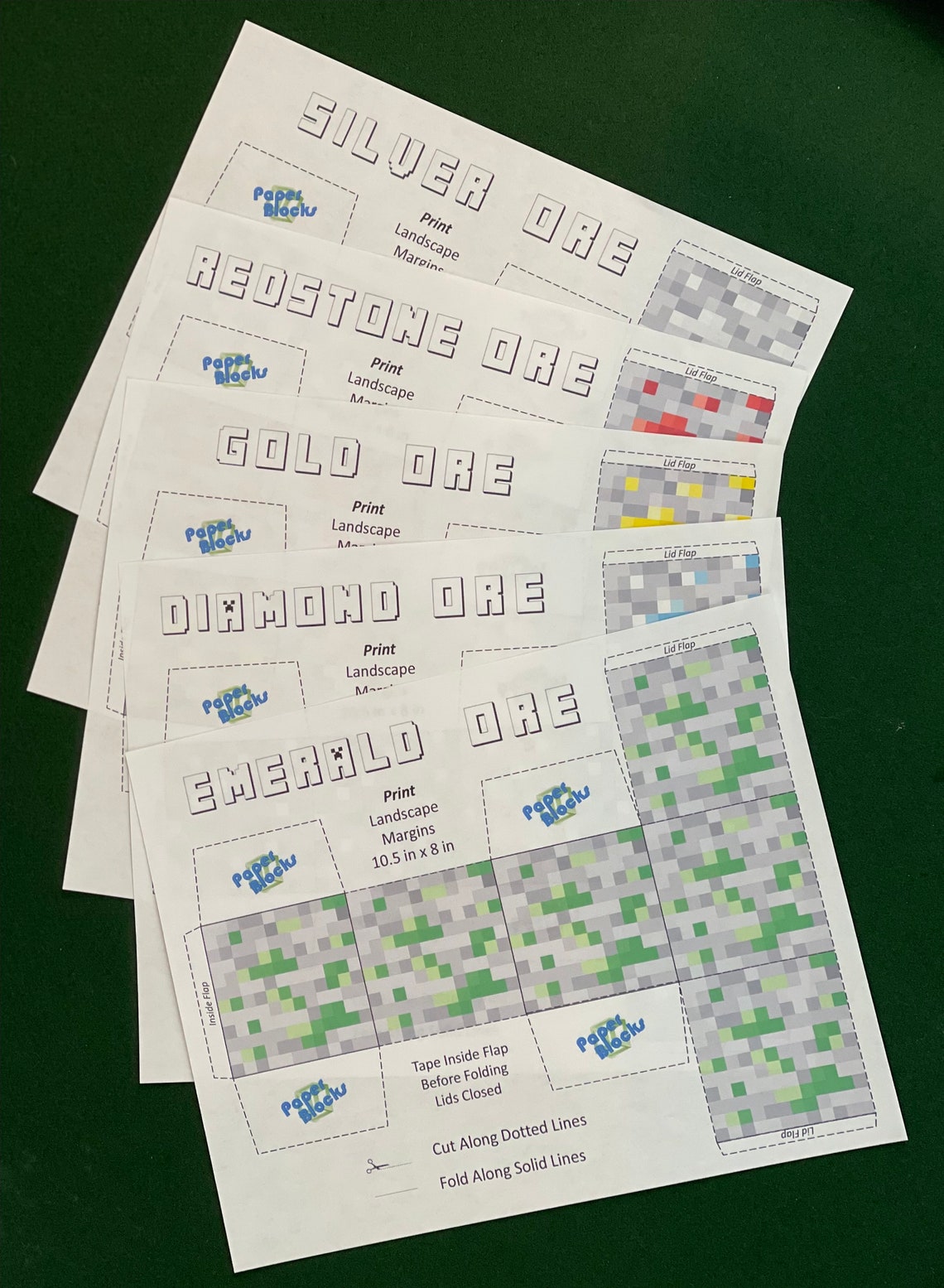 3D Minecraft Blocks - Instant Download - Miner's Set - Etsy