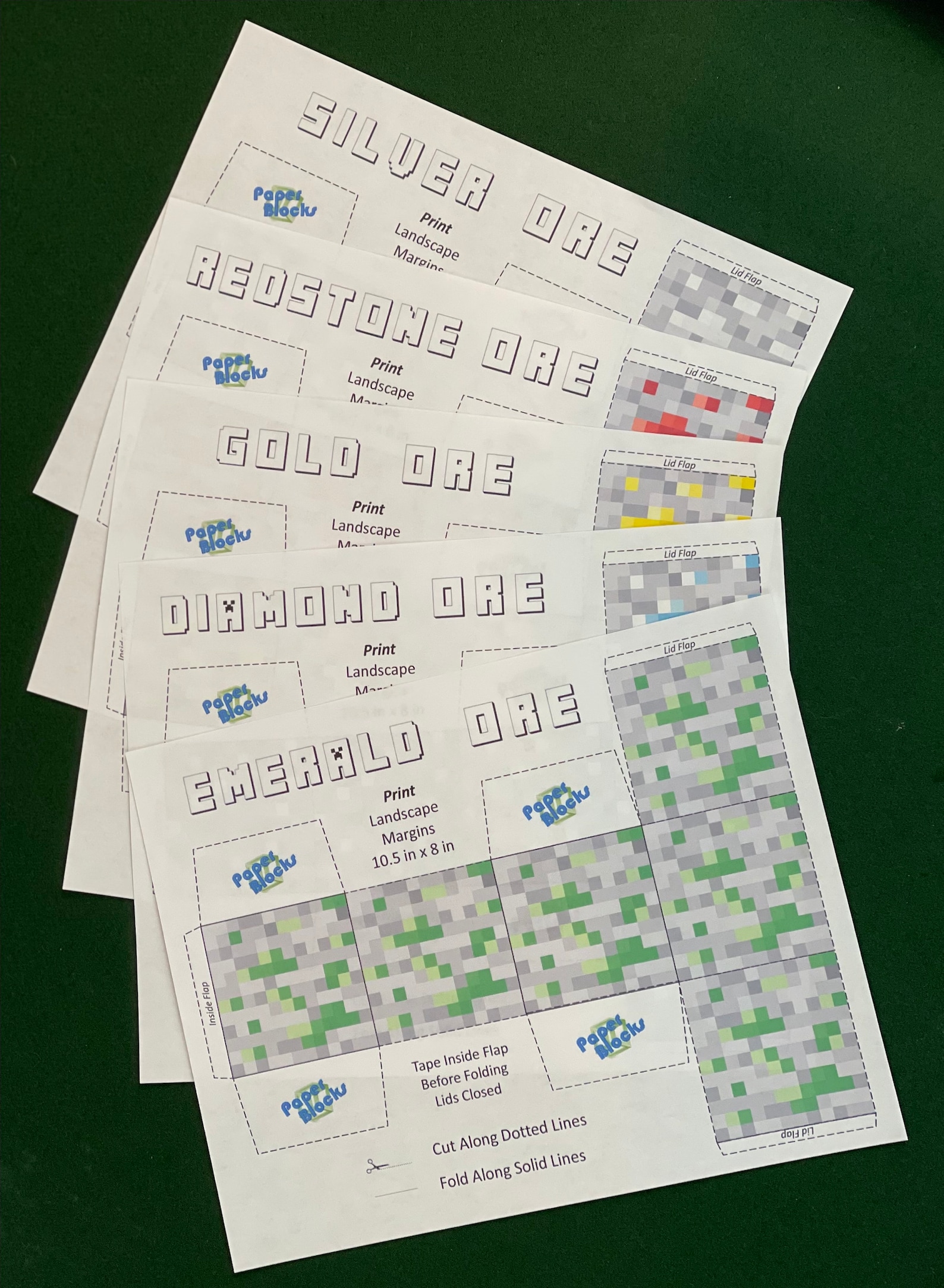 3D Minecraft Blocks - Instant Download - Miner's Set - Etsy