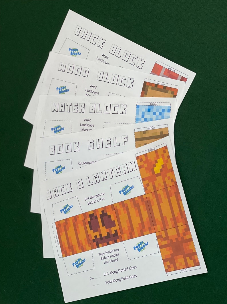 3D Minecraft Blocks - Instant Download - Farmer's Set - Etsy