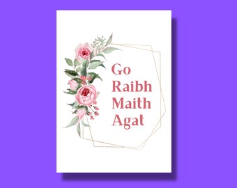 Go Raibh Maith Agat Irish Thank You Card in Pink Mireog Cártaí Gaeilge ...