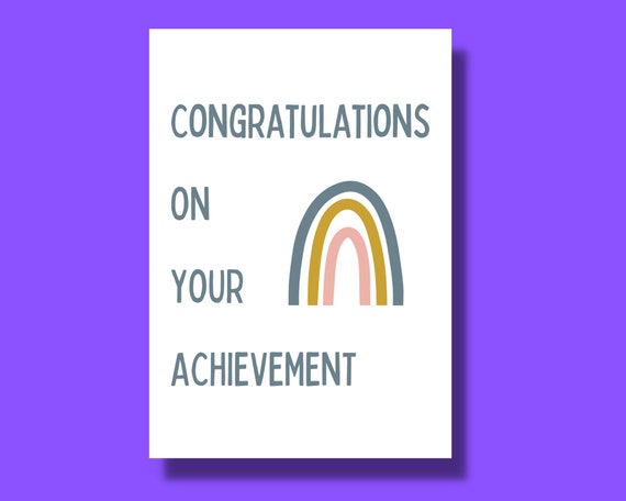 Congratulations on Your Achievement Card Success Card - Etsy