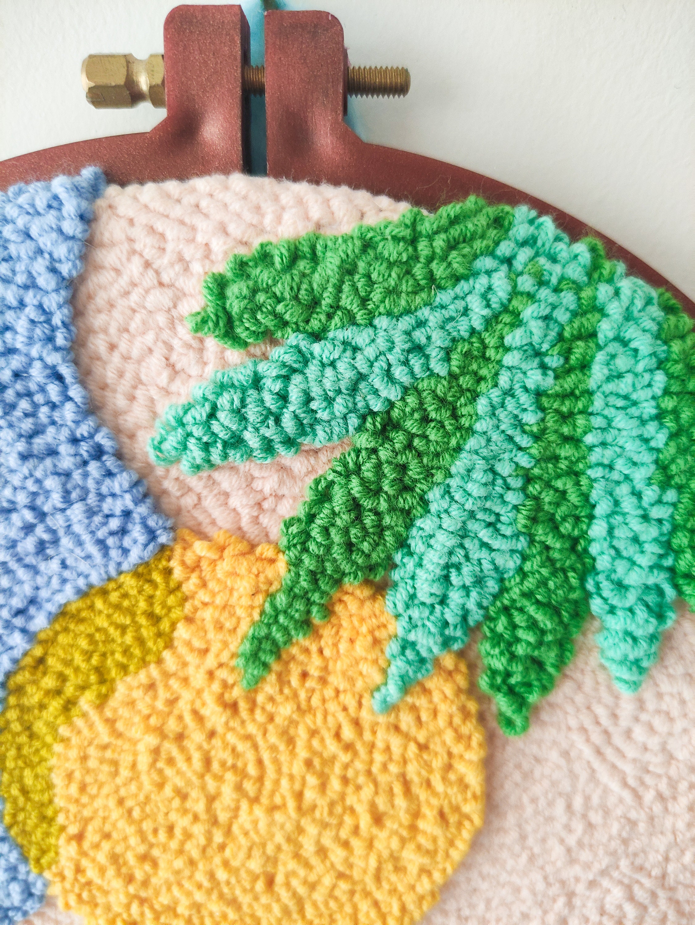 Handmade Nautical Punch Needle Wall Decor: Island Life Textile Art - Etsy