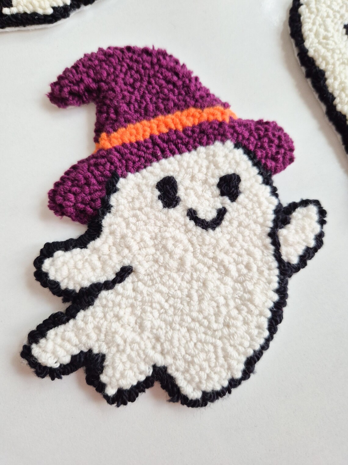 Handmade Punch Needle Ghost Coasters: Spooky Halloween Decor - Etsy