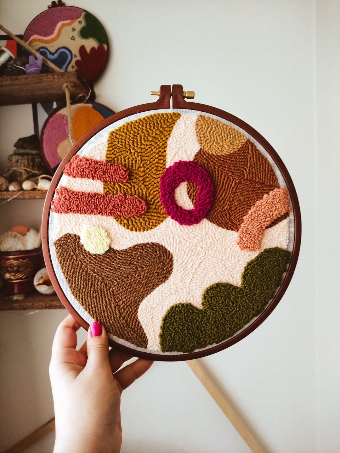 Punch Needle Art Wall Hanging Decor/ Embroidery Hoop Art Wall Decor ...
