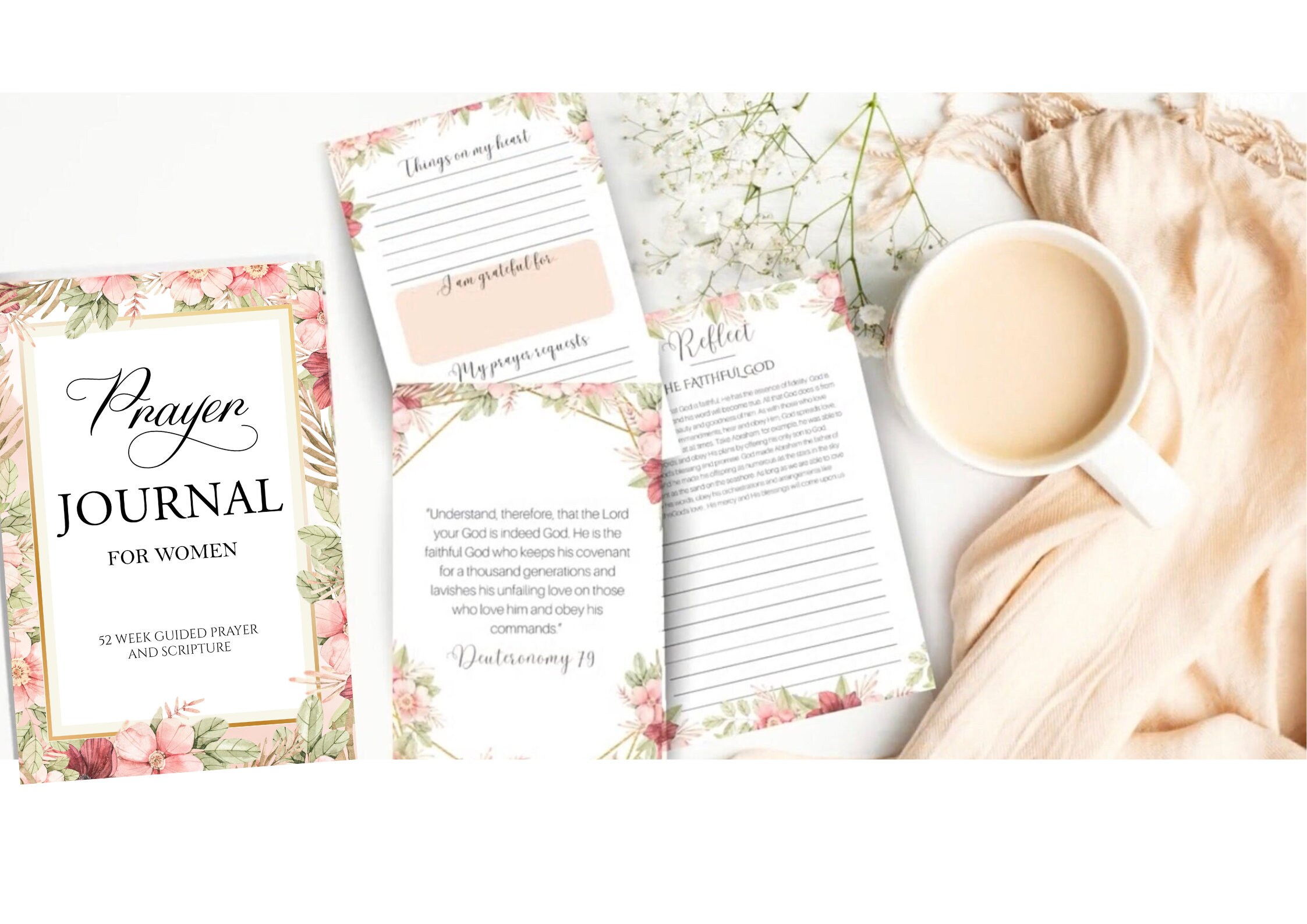 NEW 2024! - 52 Week Guided Prayer Journal - Faith Journey, Bible Study ...