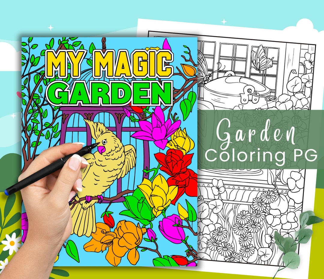 NEW Printable Garden Coloring Pages, Digital Download, 50 High Quality ...