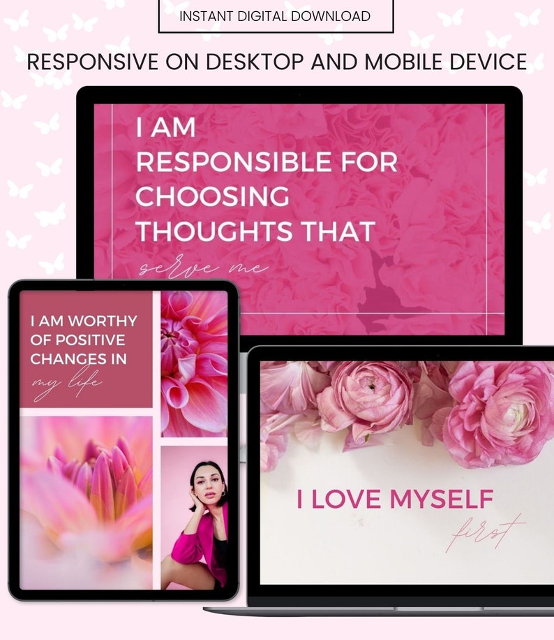 Manifestation & Affirmations Pink Floral Quotes, Affirmation Cards ...